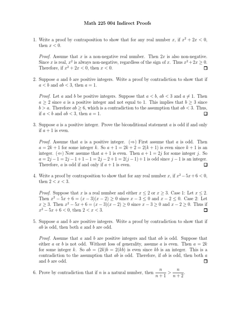 Indirect Proofs For Algebra and Logic | PDF