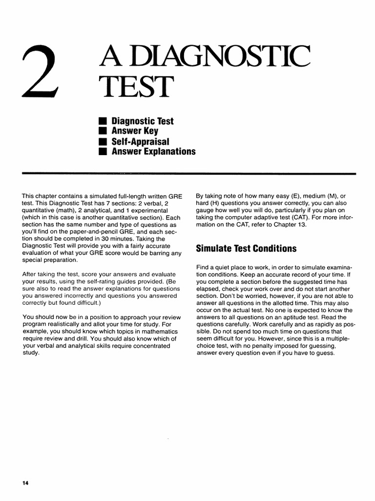 A GRE Diagnostic Test | PDF | Language Arts & Discipline | Home & Garden