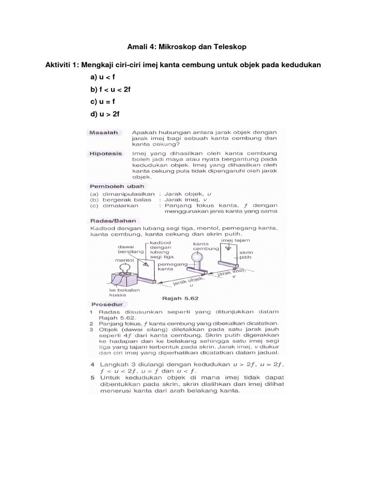 Amali 4 Mikroskop Dan Teleskop | PDF