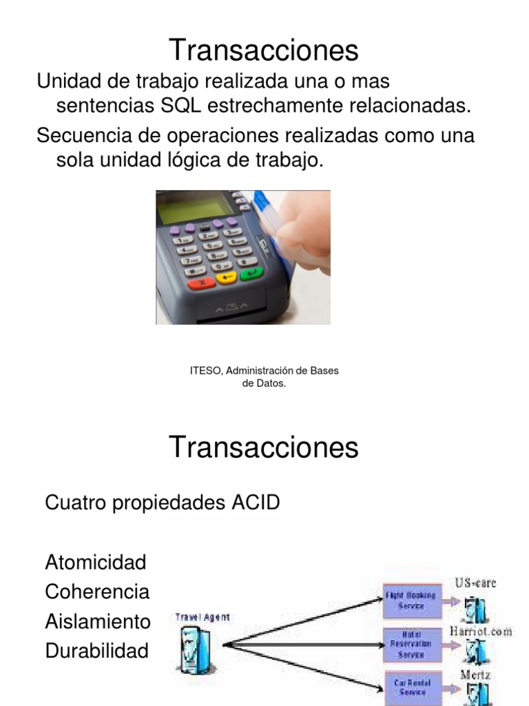 Transacciones y Propiedades ACID en SQL | PDF | SQL | Bases de datos