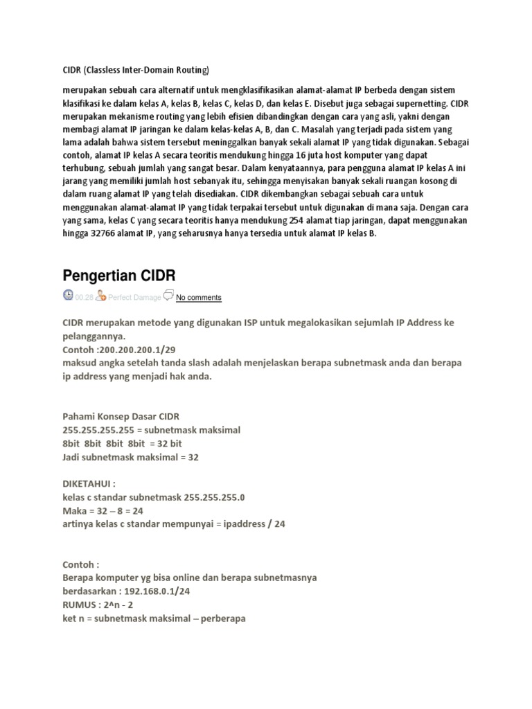 CIDR | PDF | Metode & Bahan Ajar | Komputer