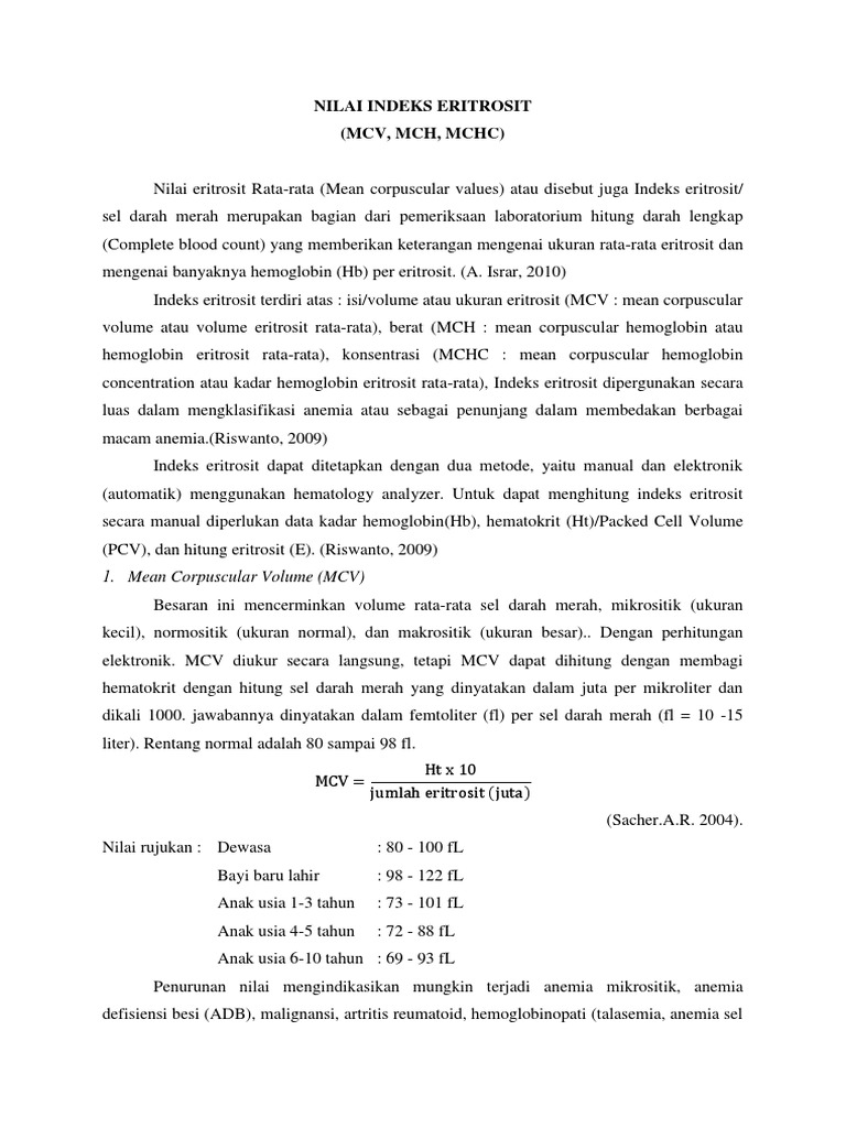Indeks Eritrosit | PDF