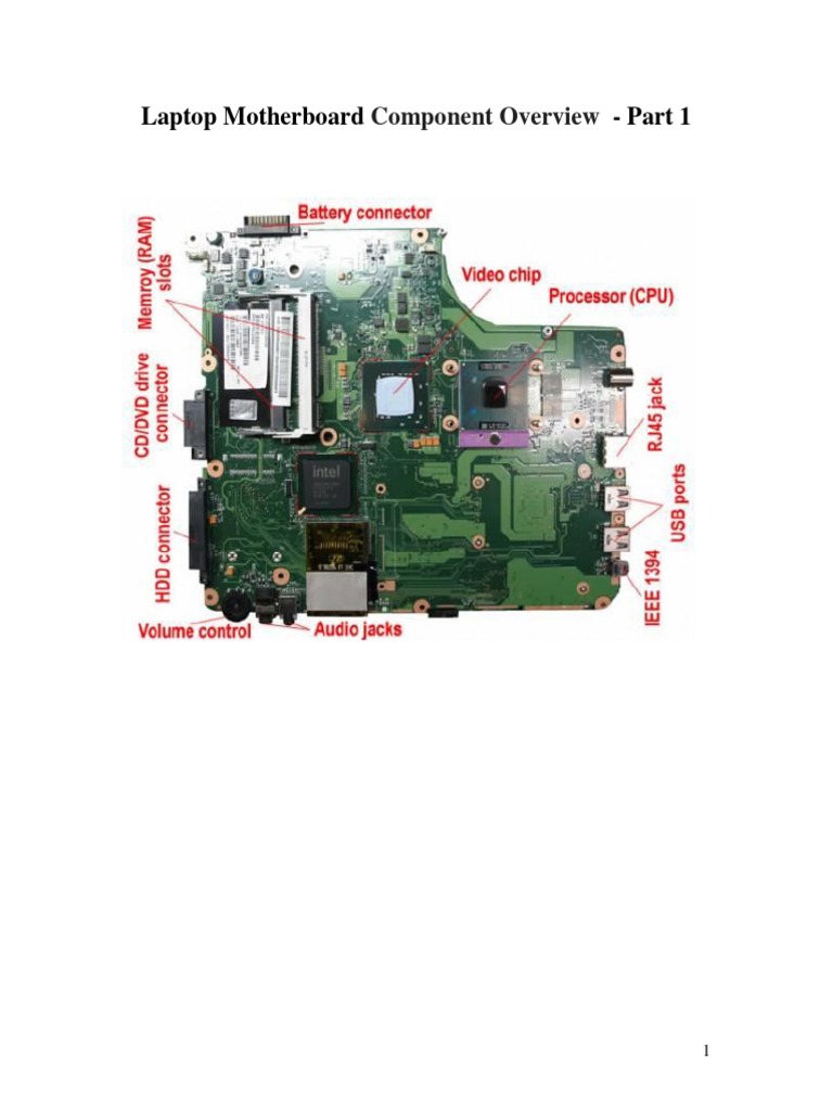Laptop Motherboard Component Overview PartI | PDF | Electrical ...