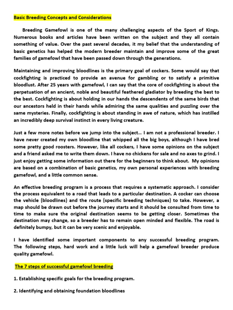 Basic Breeding Concepts and Considerations | PDF | Inbreeding ...