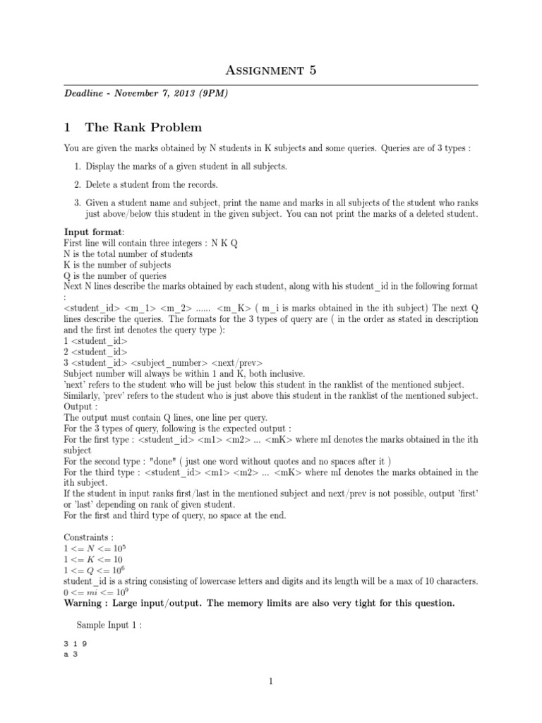 Assignment 5 Pdf String Computer Science Integer