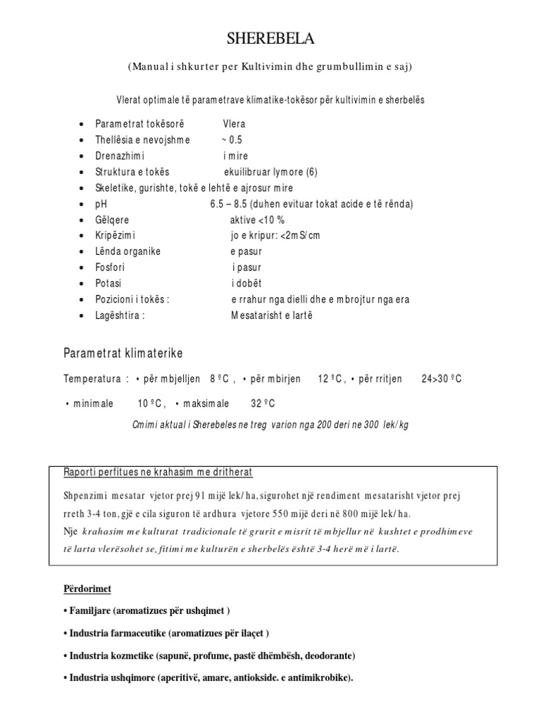 Si Kultivohet Sherebela | PDF
