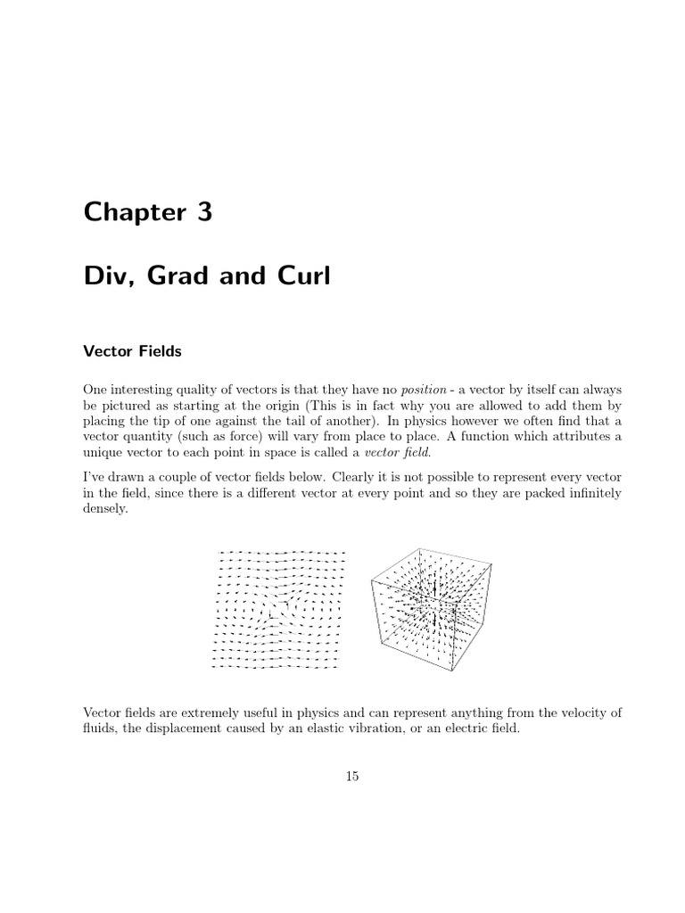 Div, Grad and Curl: Vector Fields | PDF