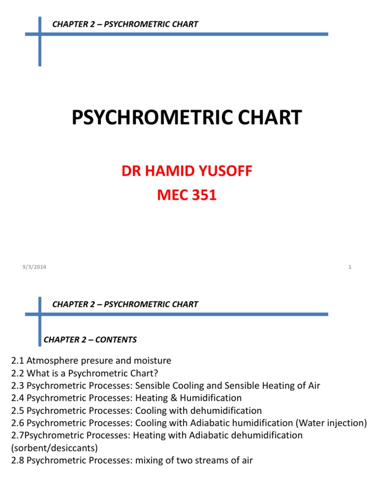 Chapter 2 Psychrometric Chart | PDF | Humidity | Relative Humidity
