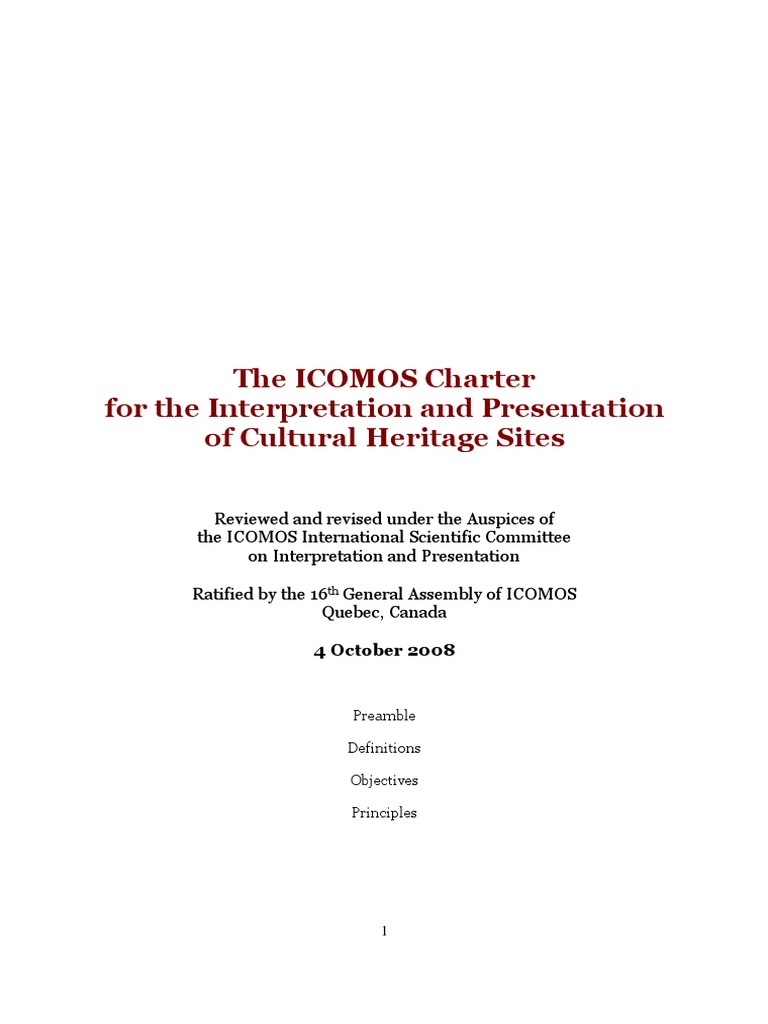 The Icomos Charter - Icomos | PDF | Cultural Heritage | Community