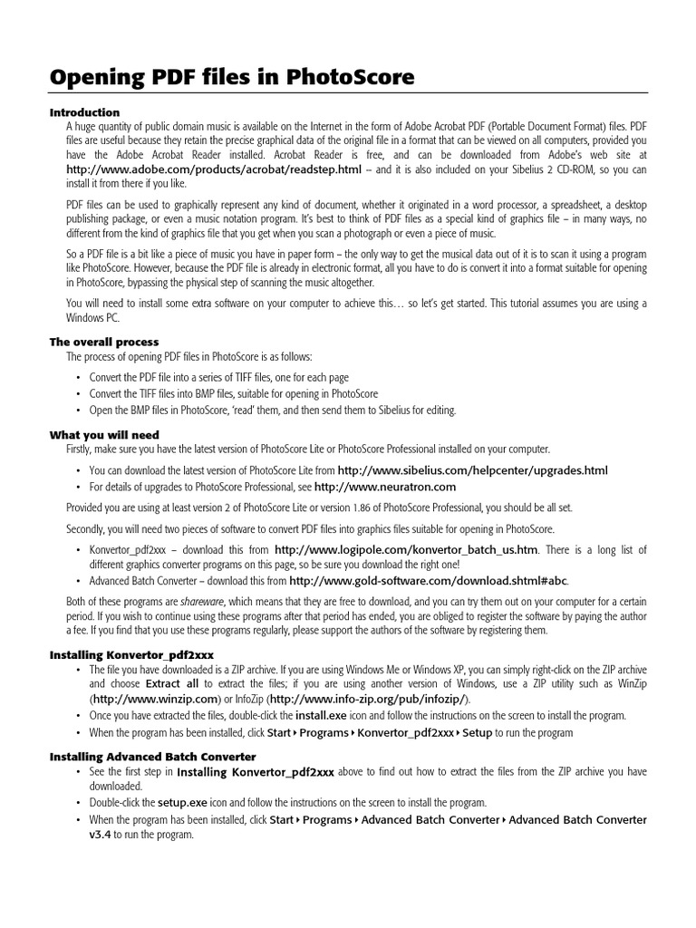 Neuratron Photoscore How To Convert From PDF Notation | PDF | Portable ...