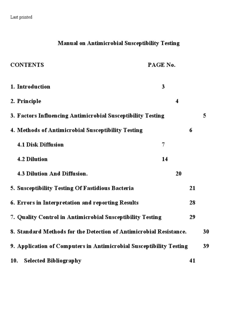 Antimicrobial Susceptibility Testing Guide | PDF | Antimicrobial ...