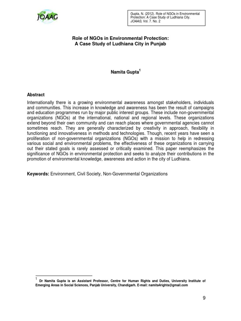 Assessing the Effectiveness of Non-Governmental Organizations in ...