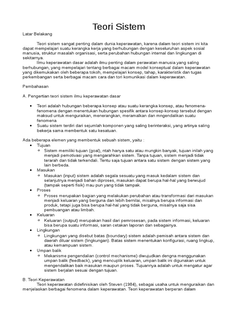 Teori Sistem | PDF