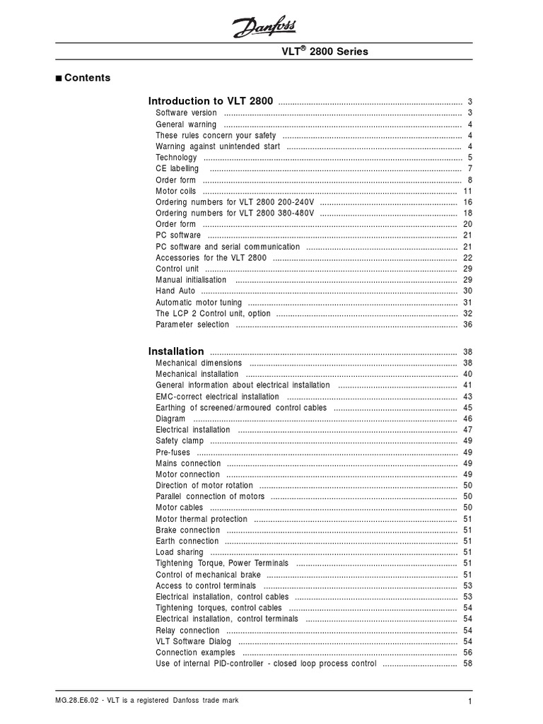 Variador de Frecuencia VLT 2800 | PDF | Mains Electricity | Power Inverter