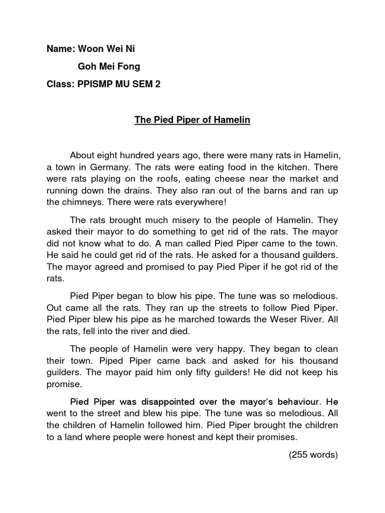Pied Piper of Hamelin: A Summary | PDF