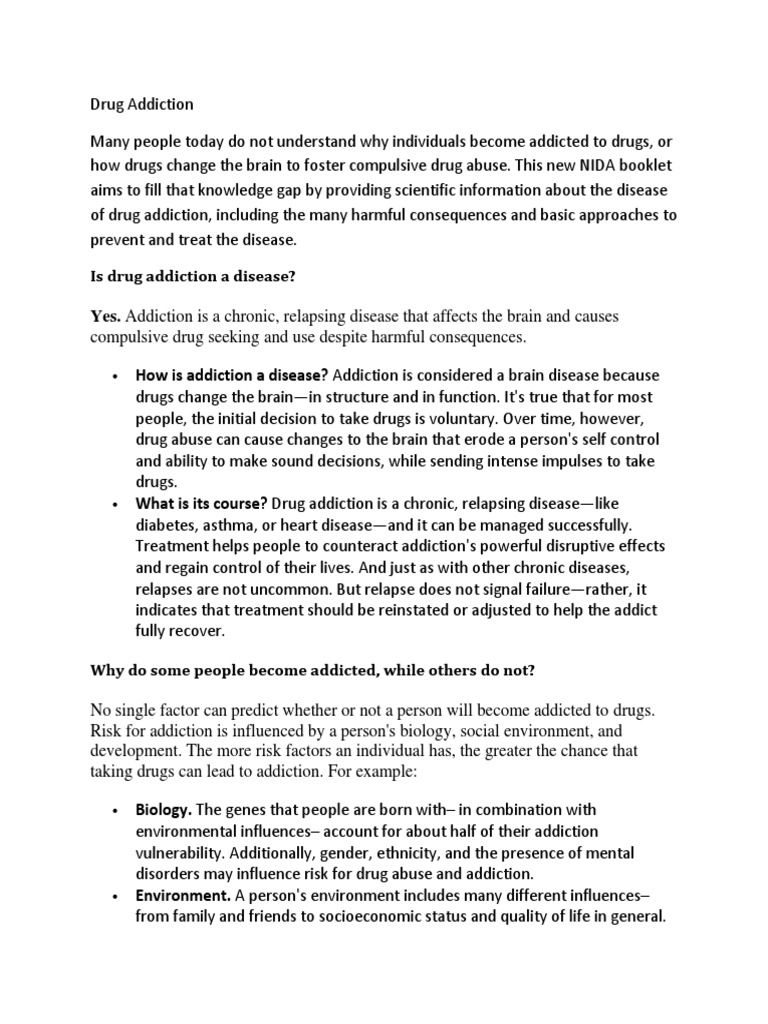 Drug Addiction | PDF | Substance Abuse | Substance Dependence