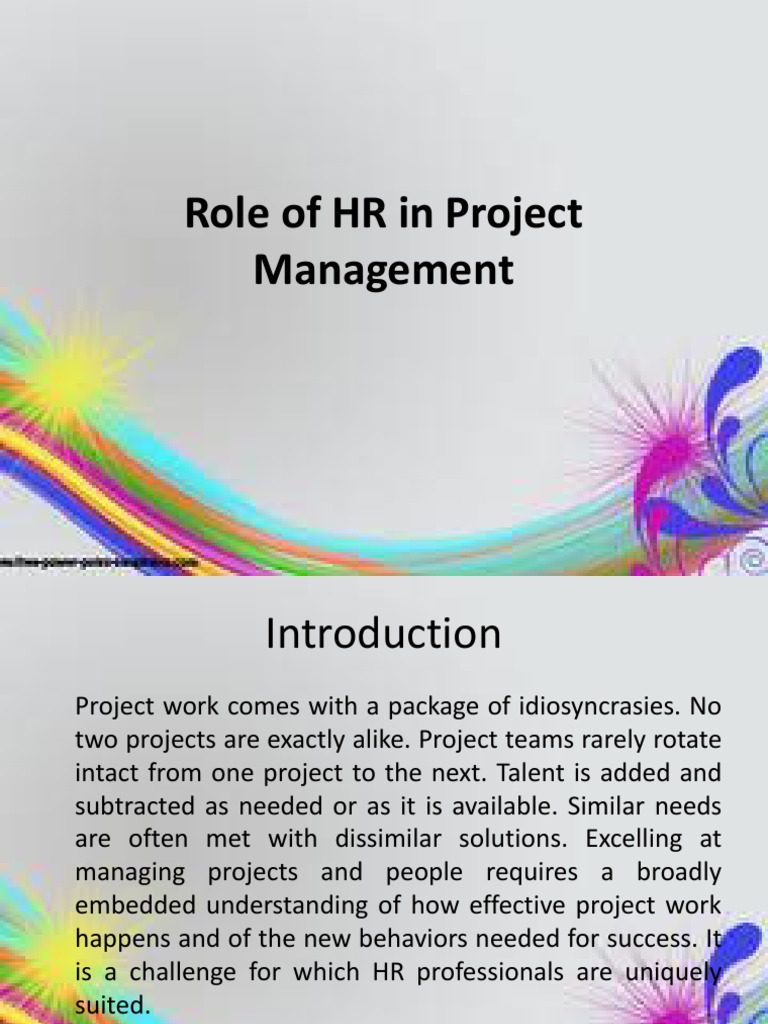 Role of HR in Project Management | PDF | Strategic Management | Project ...