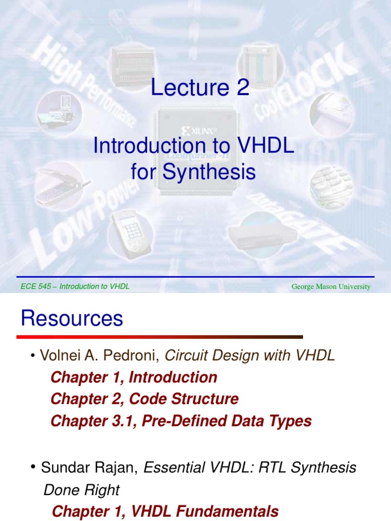 Lecture2 Vhdl For Synthesis Pdf Vhdl Hardware Description Language