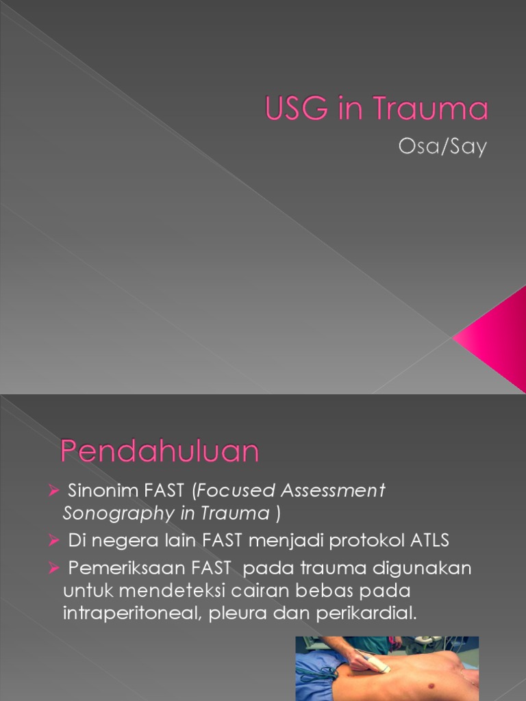USG in Trauma OSA | PDF