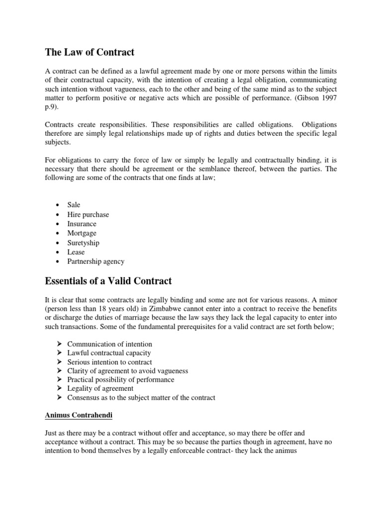 The Law of Contract | PDF | Offer And Acceptance | Legal Ethics