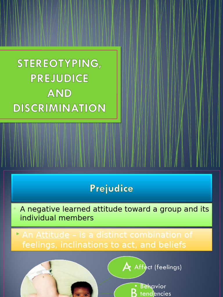 Stereotype, Prejudice and Discrimination | PDF | Stereotypes | Prejudices