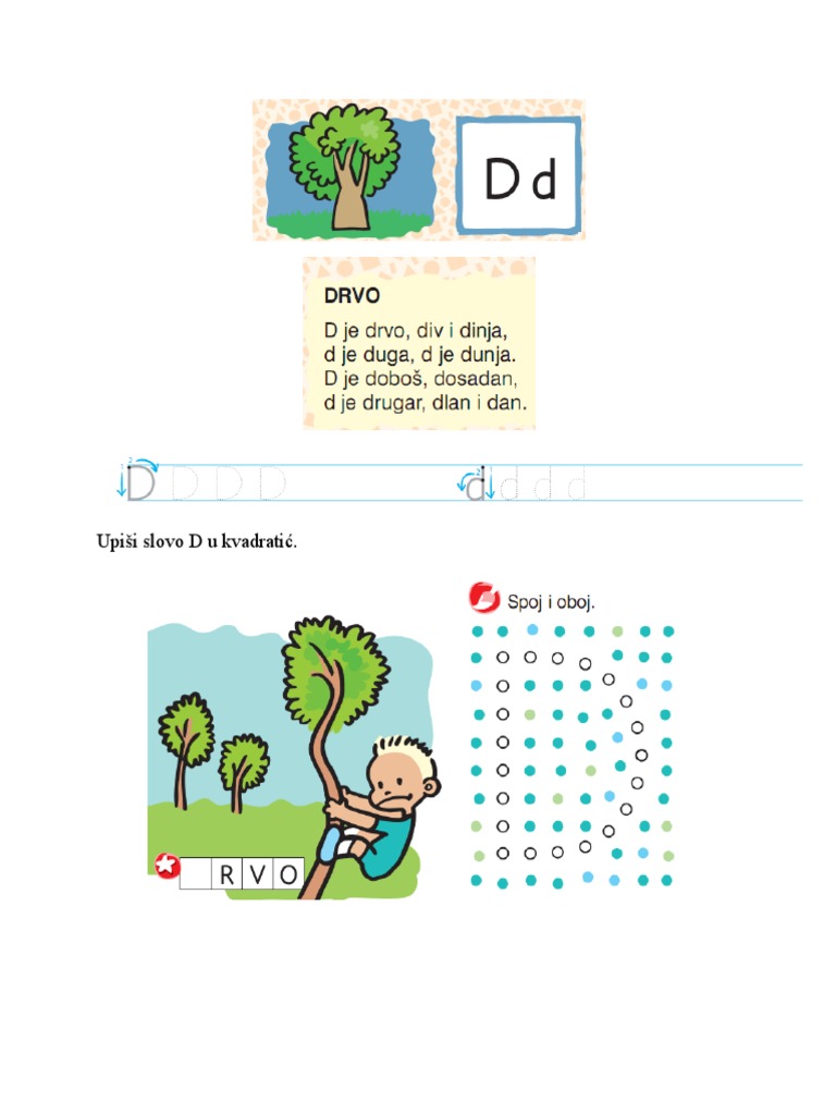 Upiši Slovo D U Kvadratić | PDF