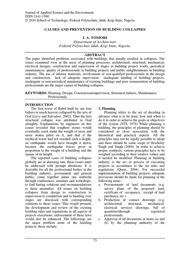 14 Causes and Prevention of Building Collapses | PDF | Structural ...