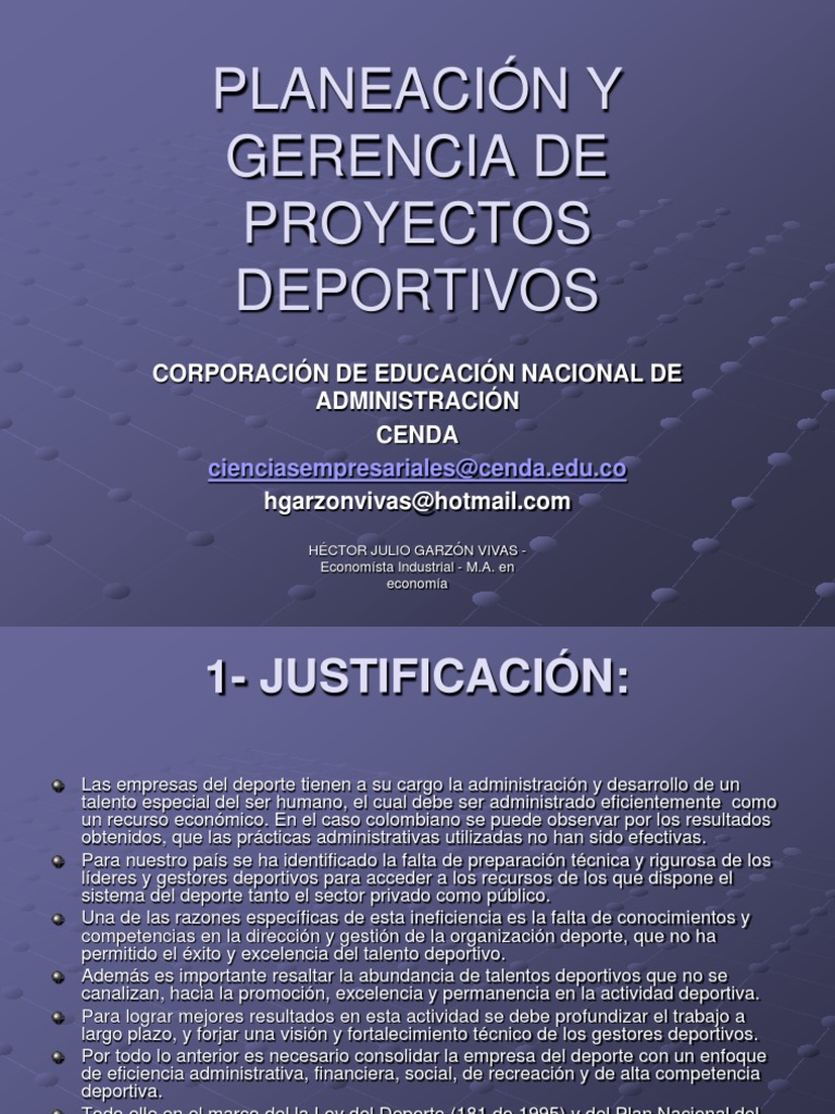 Planeacion y Gerencia de Proyectos Deportivos | PDF | Deportes ...