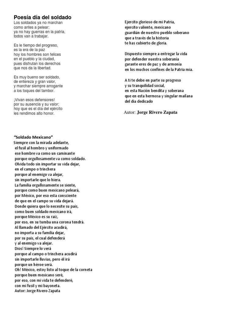 Poesía para el Día del Soldado | PDF