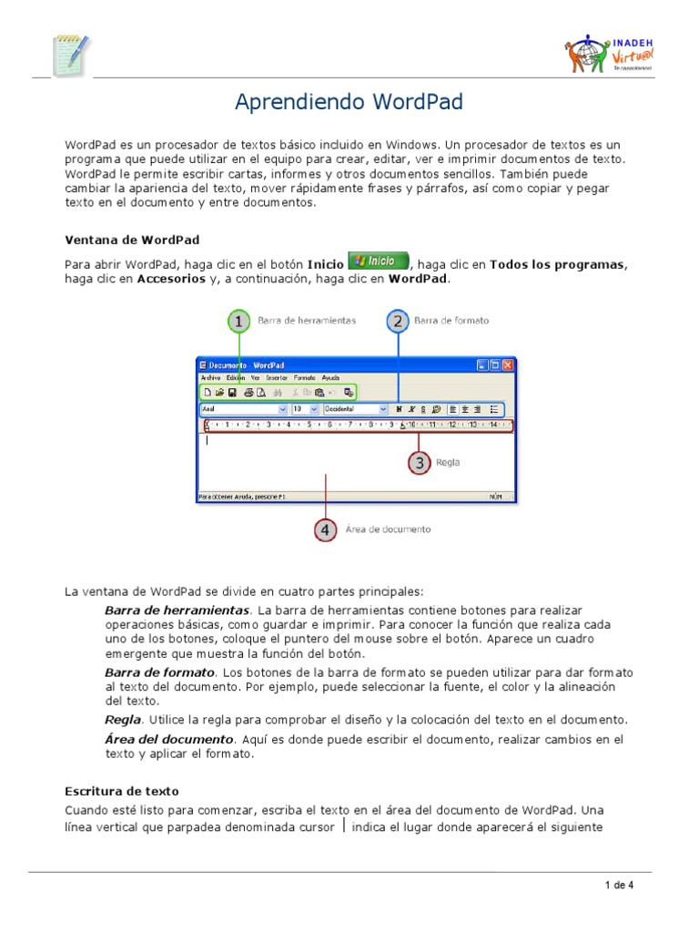 Aprendiendo WordPad | PDF | Point and Click | Ventana (informática)