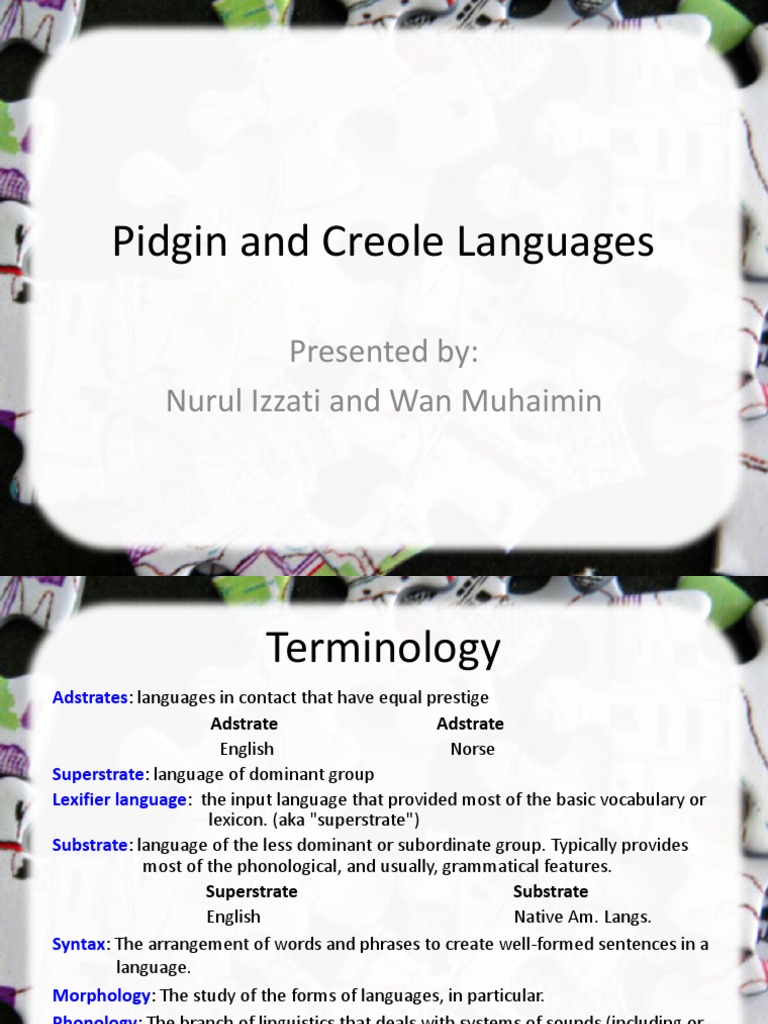 Sociolinguistics - Pidgin and Creole Languages | PDF | English Language | Symbols