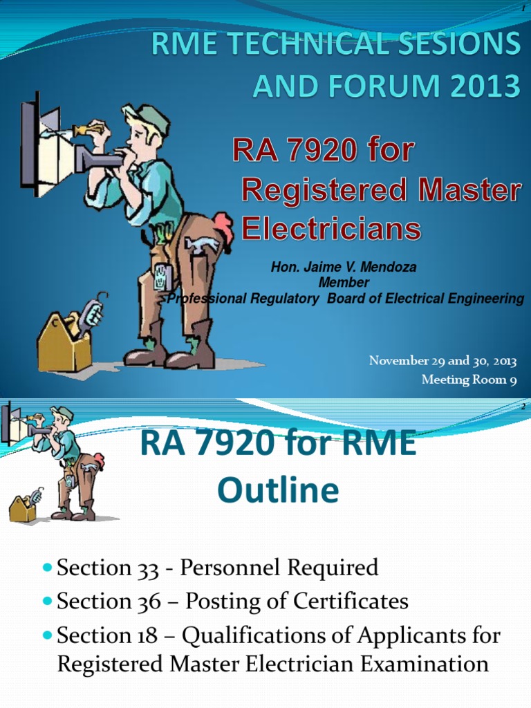 RME RA 7920 For RME Engr. JMendoza | PDF