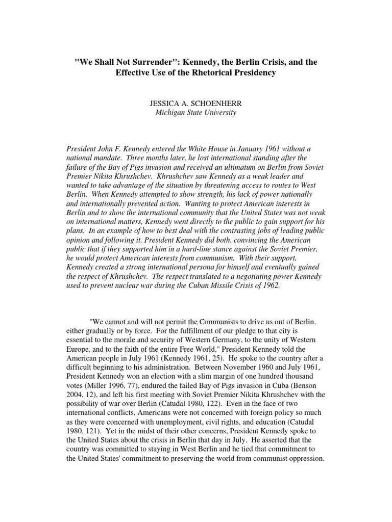 We Shall Not Surrender | PDF | John F. Kennedy | Nikita Khrushchev