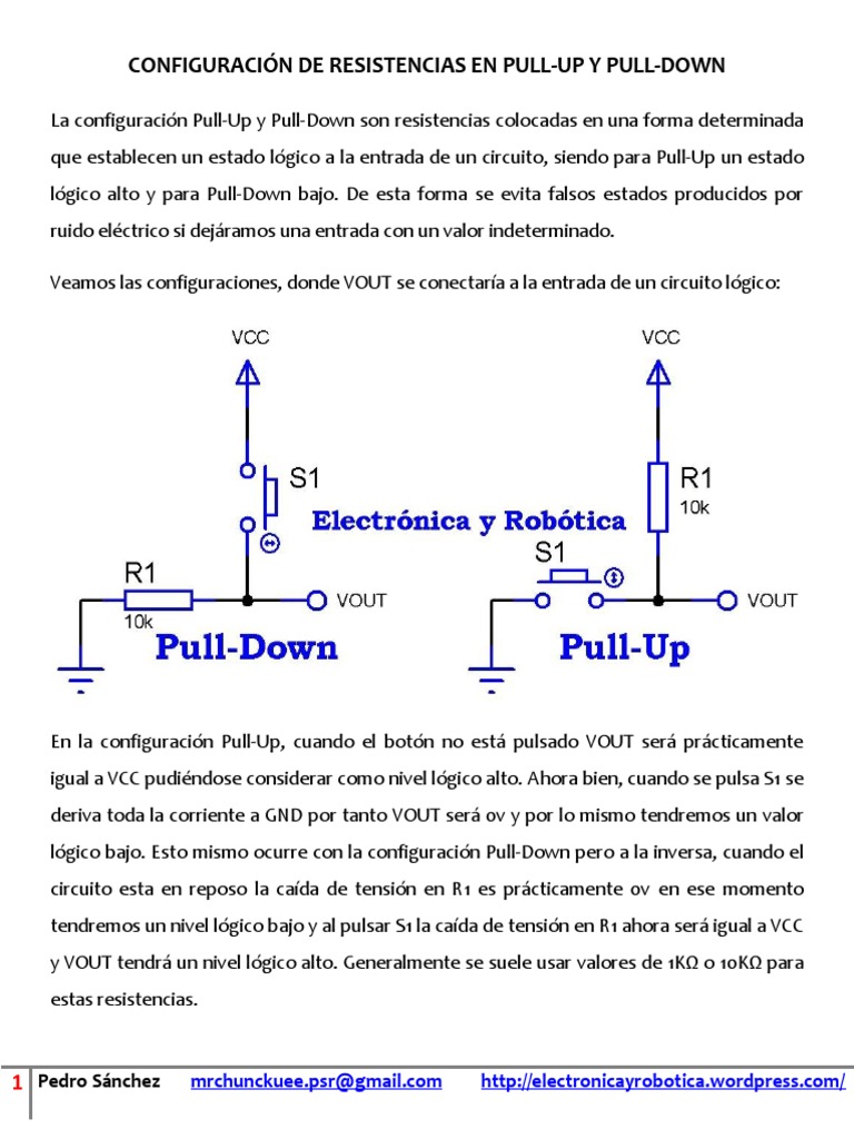 Configuracion de Resistencias en Pull-Up y Pull-Down | PDF