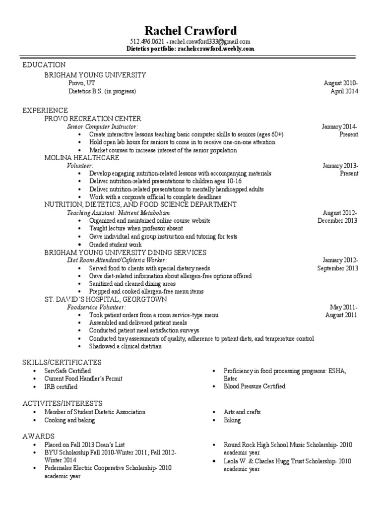 Rachel Crawford Resume | PDF