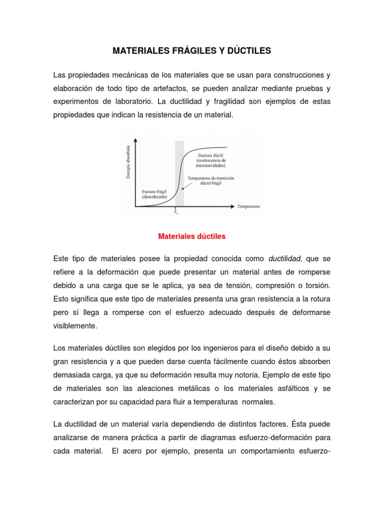 Ductilidad y fragilidad de materiales | PDF | Ductilidad | Deformación ...