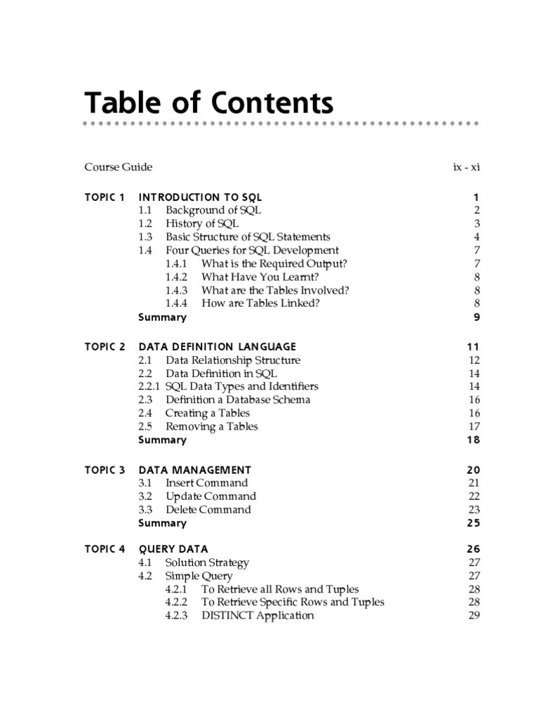Topic 1 Introduction To SQL 1 | PDF | Sql | Table (Database)
