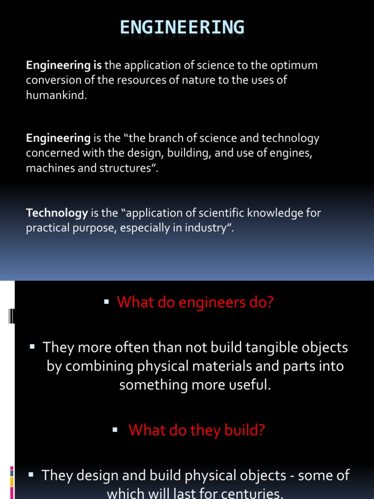 Engineering: Engineering Is The Application of Science To The Optimum ...