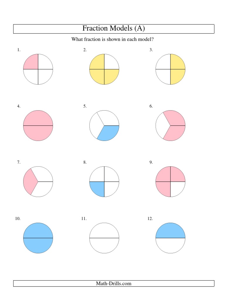 Fraction Models and Answers Guide | PDF