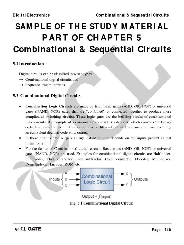 Digital Electronics (Combinational and Sequential Circuits) | PDF ...