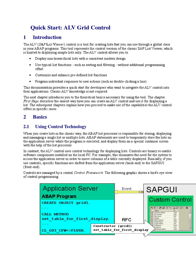 Quick Start ALV | PDF | Computing | Computer Programming