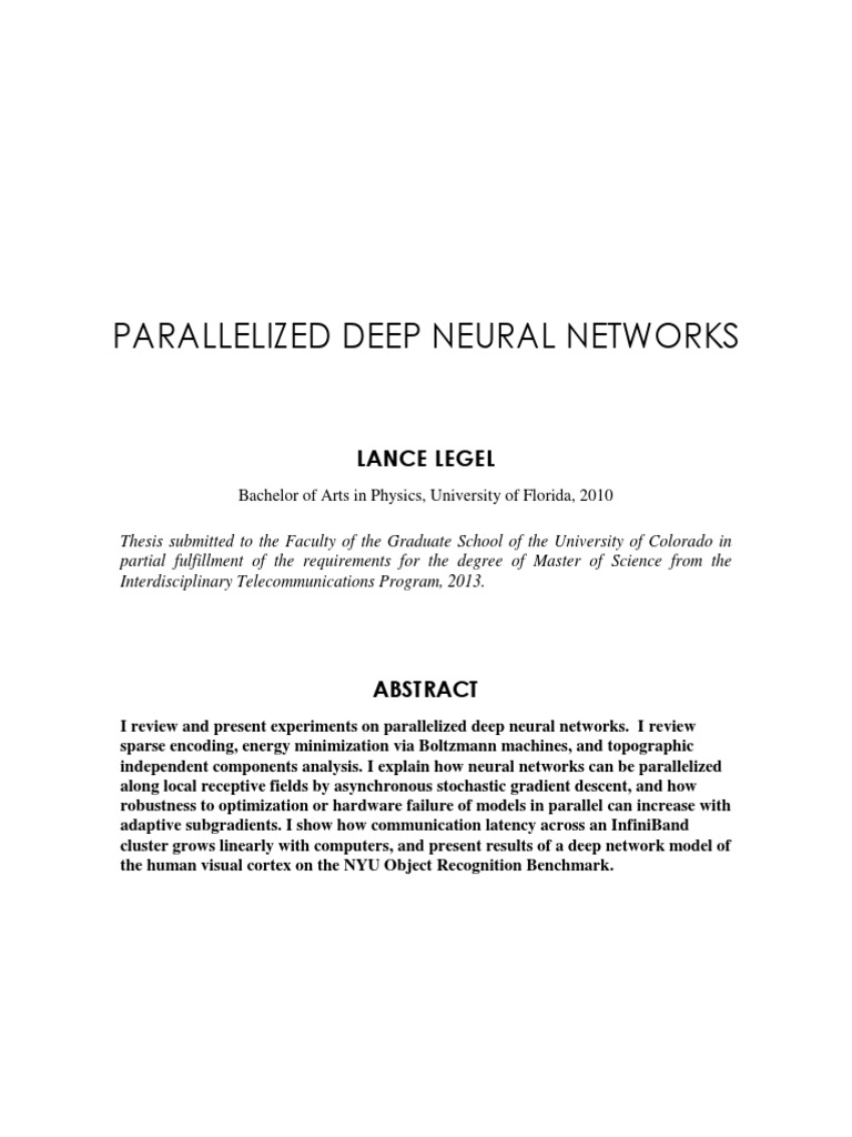 Parallelized Deep Neural Networks | PDF | Artificial Neural Network | Deep Learning
