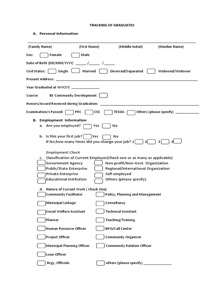 Tracking of Graduates New 1 | PDF | Socioeconomics | Employment