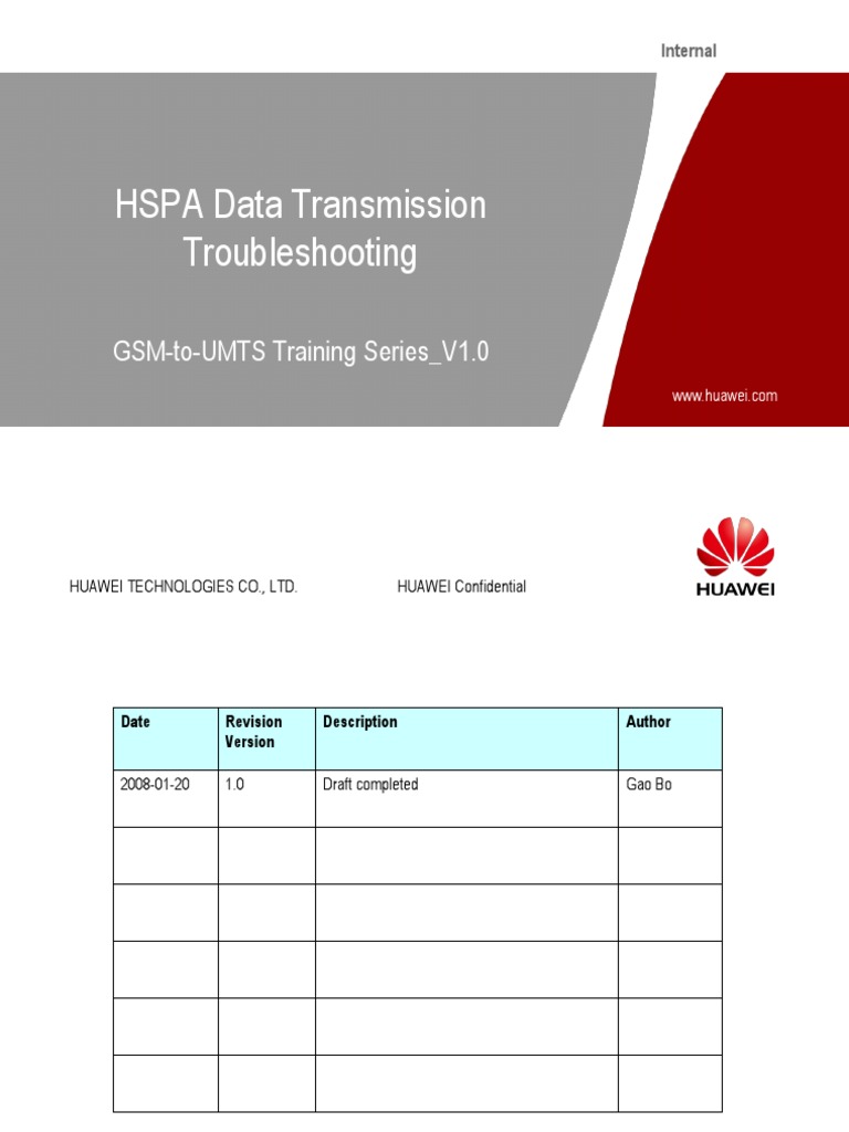 HSPA Data Transmission Troubleshooting: GSM-to-UMTS Training Series - V1.0 | PDF | High Speed ...