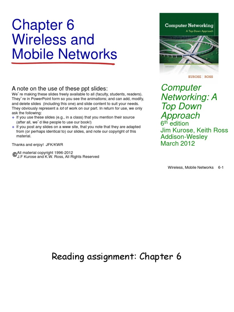 Wireless and Mobile Networks: Computer Networking: A Top Down Approach ...