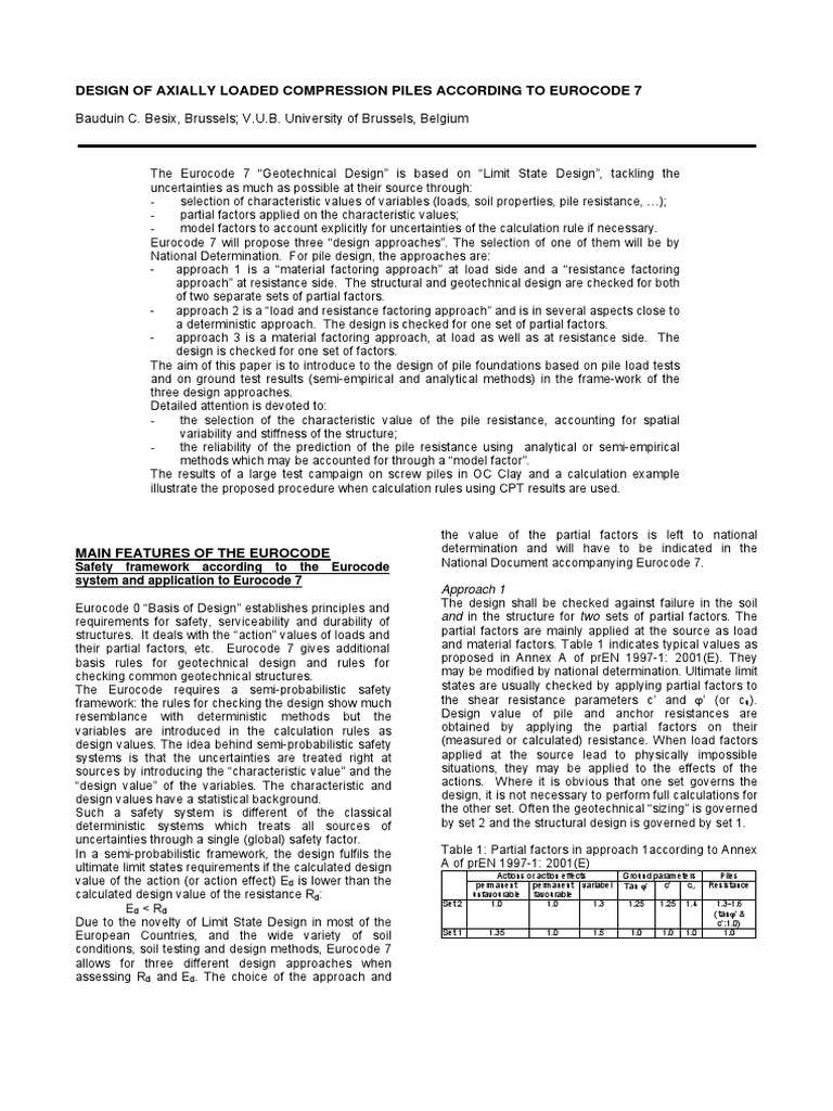 Eurocode 7: Axially Loaded Pile Design | PDF | Deep Foundation ...