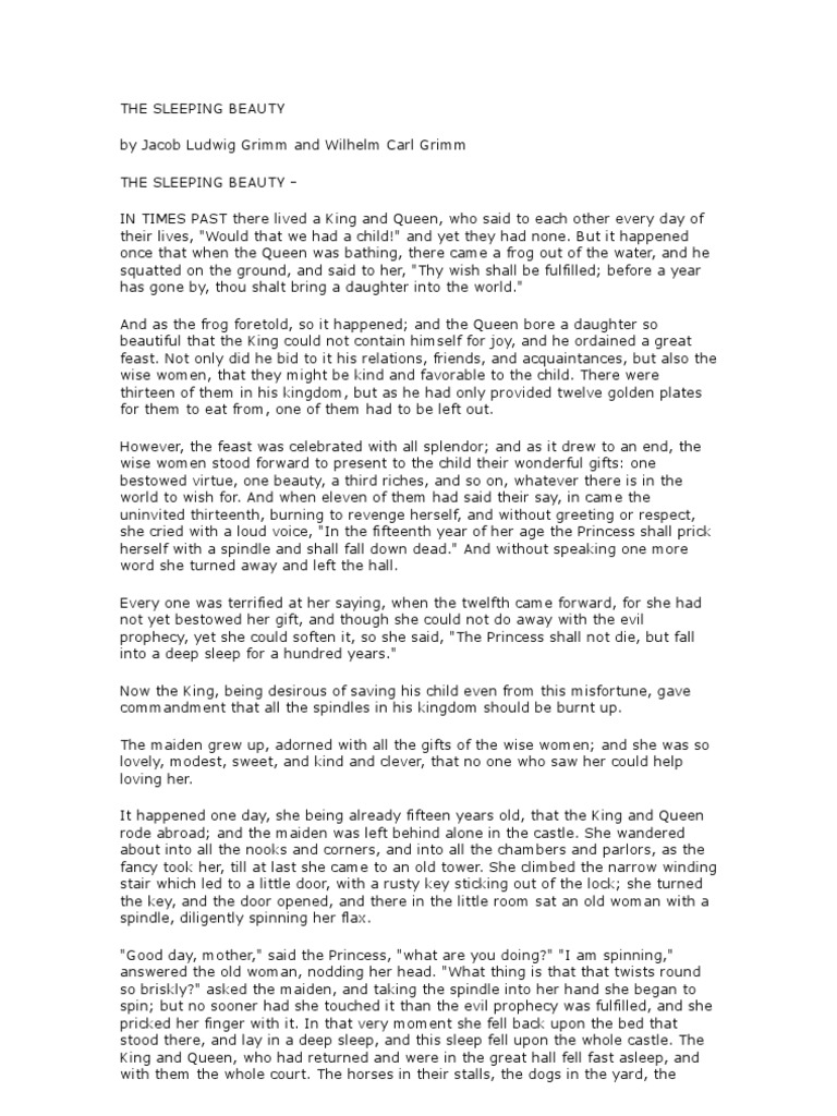 Sleeping Beauty | PDF | Sleeping Beauty | Brothers Grimm