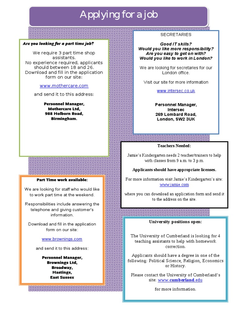 Applying For A Job | PDF