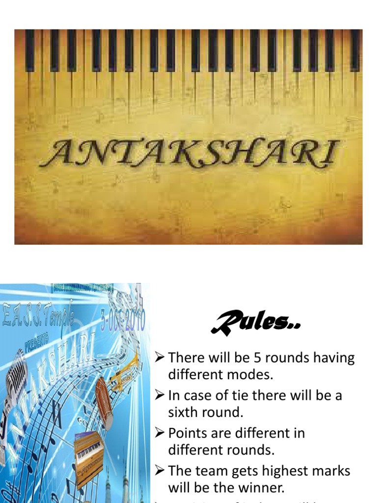 Antakshari | PDF | Leisure | Entertainment (General)