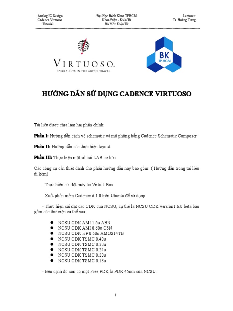Cadence Virtuoso Tutorial 1 | PDF